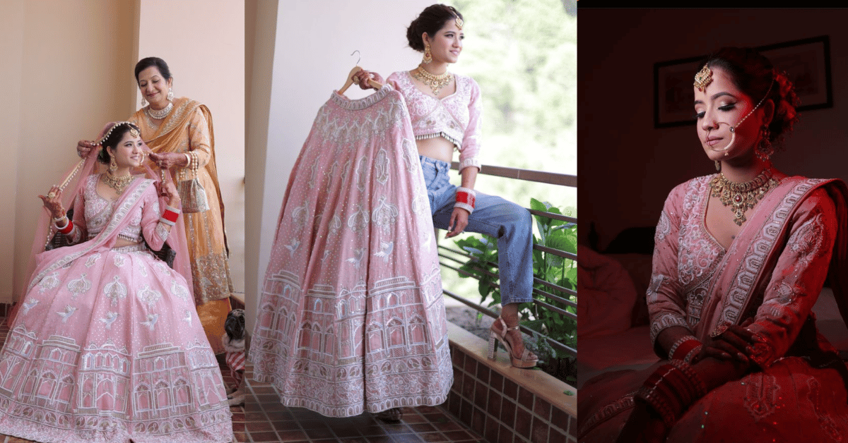 Review of Bride Mini Gandhi’s Wedding Lehenga which she designed ...